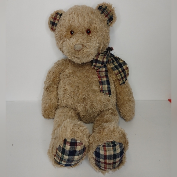 Pendleton | Toys | Pendleton Plush Bear By Gund Beige Plaid Bow Feet ...